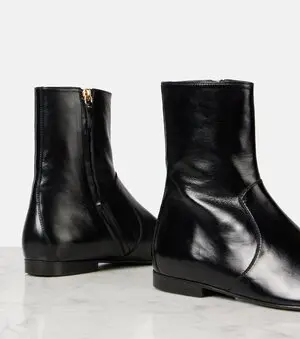 Khaite Colt Leather Ankle Boots