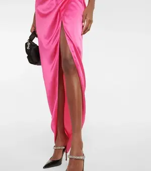 Alessandra Rich Embellished Silk Satin Dress