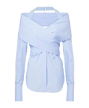 PATOU Logo Detail Blouse - Blue