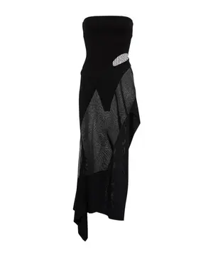 MUGLER Strapless Midi Dress - Black