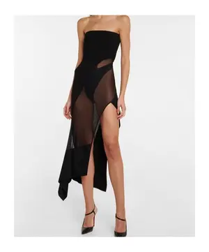 MUGLER Strapless Midi Dress
