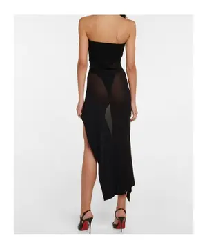 MUGLER Strapless Midi Dress