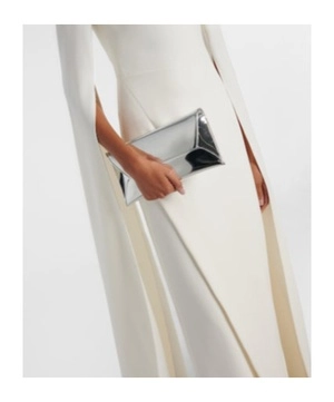 SAFIYAA LONDON Rinna One-shoulder Gown With Cape Sleeves
