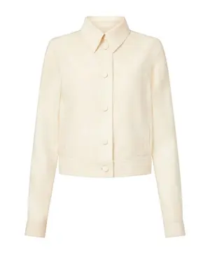 Gabriela Hearst Tereza Short Virgin Wool Jacket - White