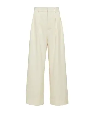 Wardrobe.NYC Low-rise Wide-leg Casual Pants - White