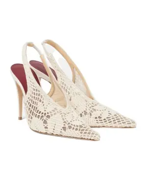 Magda Butrym 105 Crochet Slingback Pumps - Nude