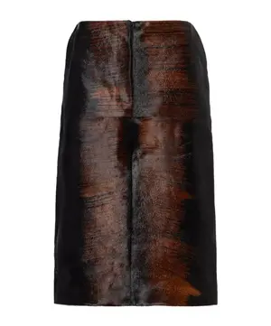 Magda Butrym Printed Calf Hair Pencil Skirt - Brown