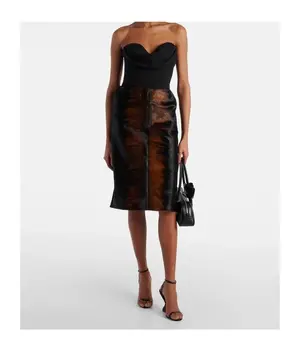Magda Butrym Printed Calf Hair Pencil Skirt
