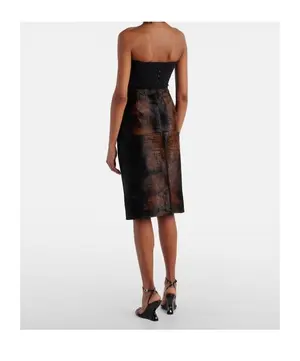Magda Butrym Printed Calf Hair Pencil Skirt