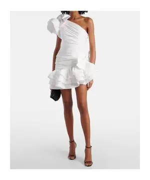 Alessandra Rich Ruffled Taffetta Minidress