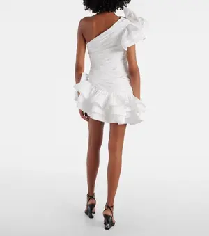 Alessandra Rich Ruffled Taffetta Minidress