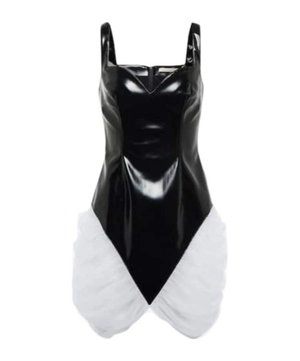 CHRISTOPHER KANE Tulle-trimmed Vinyl Minidress
