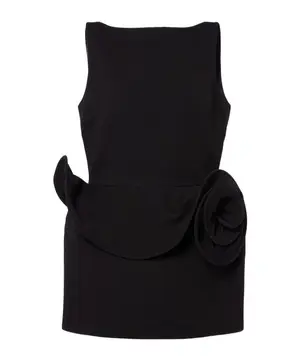 Magda Butrym Floral Appliqué Ruffled Mini Dress