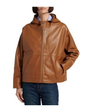YVES SALOMON Hooded Leather Jacket