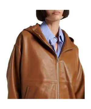 YVES SALOMON Hooded Leather Jacket