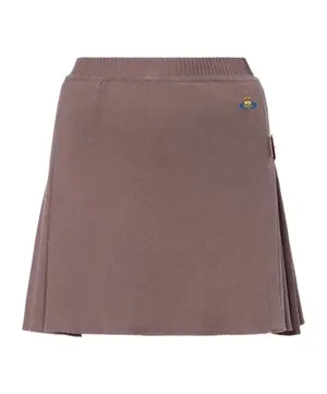 VIVIENNE WESTWOOD Bea Kilt Cotton And Cashmere Miniskirt - Brown