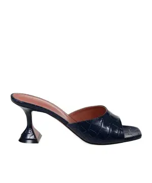 Amina Muaddi Crocodile-embossed Cutout Sandals