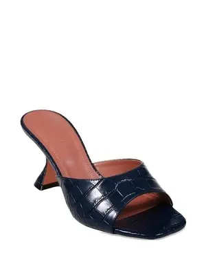 Amina Muaddi Crocodile-embossed Cutout Sandals