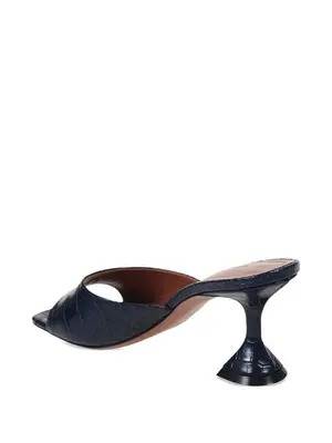 Amina Muaddi Crocodile-embossed Cutout Sandals