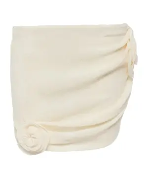 Magda Butrym Floral Appliqué Crepe Mini Skirt - White