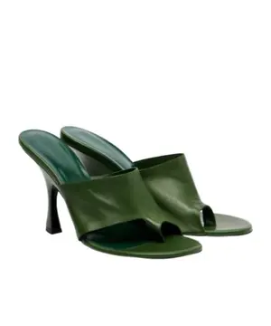 Magda Butrym Leather Thong Sandals - Green