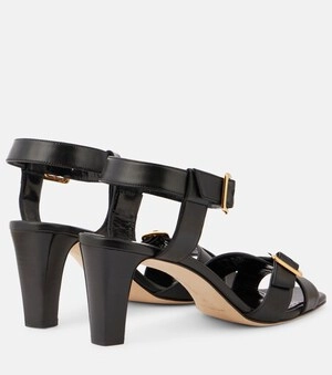 Manolo Blahnik Solid Color Leather Sandals