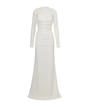 Christopher Esber Bridal Veiled Silk Tulle Gown - White