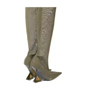 Attico Sheer Mesh Sock Boots