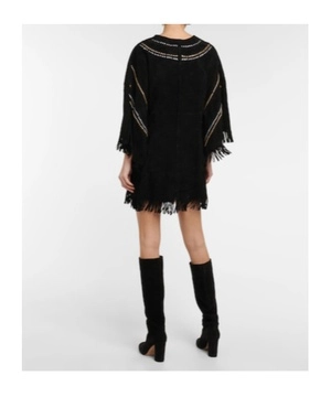 Dodo Bar Or Fringe-trimmed Suede Tunic