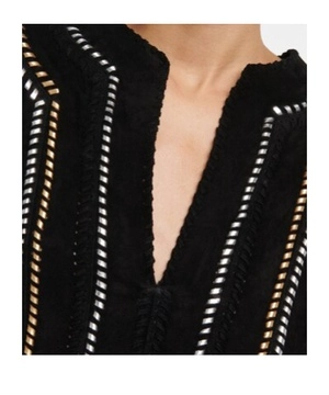 Dodo Bar Or Fringe-trimmed Suede Tunic