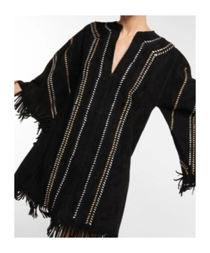 Dodo Bar Or Fringe-trimmed Suede Tunic