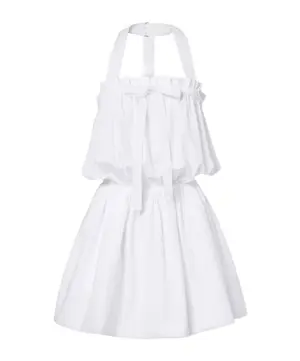 PATOU Halterneck Cotton Minidress - White