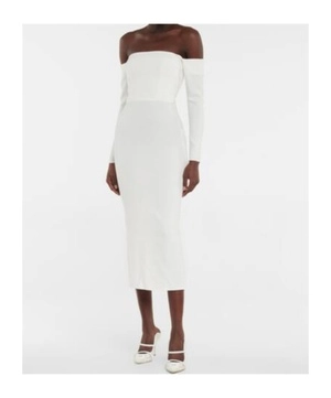 Alex Perry Tate Off-shoulder Stretch-crepe Midi Dress
