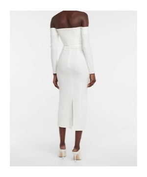 Alex Perry Tate Off-shoulder Stretch-crepe Midi Dress