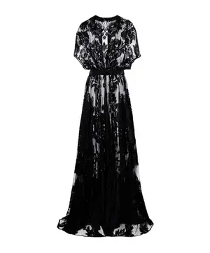 Norma Kamali Floral Lace Maxi Dress