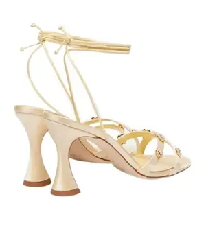 Manolo Blahnik Embellished Satin Sandals