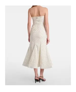 ROTATE BY BIRGER CHRISTENSEN Amadelle Strapless Polka Dot Cotton-blend Midi Dress