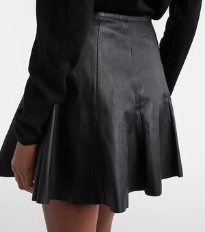 Stouls Mila Lamb Leather Miniskirt - Black