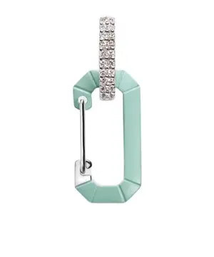 EERA Chiara Small 18kt Gold Single Earring With Diamonds - Blue