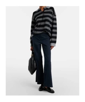 NILI LOTAN Galvez Striped Cashmere Polo Sweater