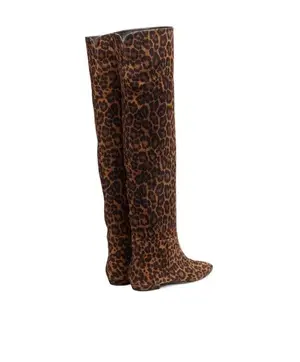 GIANVITO ROSSI Leopard-print Suede Knee-high Boots