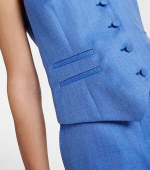 Gabriela Hearst Coleridge Wool, Silk, And Linen Vest - Blue
