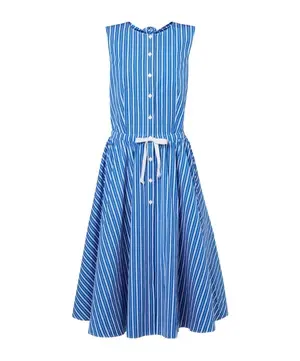 PATOU Striped Sleeveless Dress - Blue