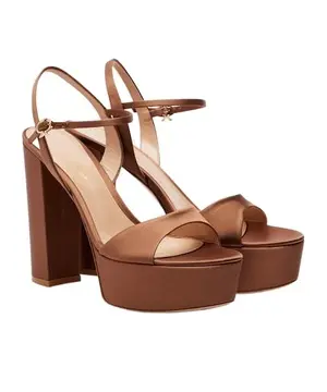 GIANVITO ROSSI Satin Crêpe Platform Sandals