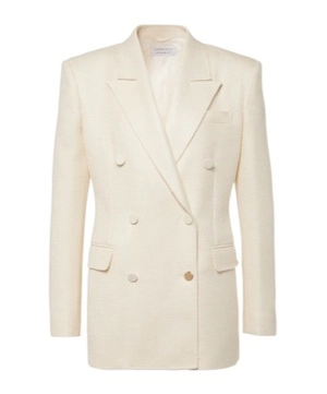Gabriela Hearst Gavin Double-breasted Silk And Wool Blazer - White