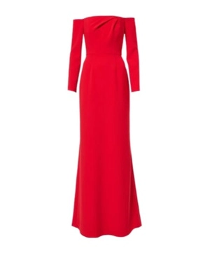 Carolina Herrera Draped Off-shoulder Crêpe Gown - Red