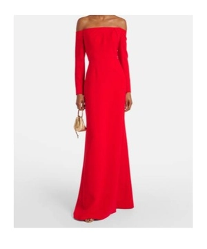 Carolina Herrera Off-shoulder Draped Crêpe Gown