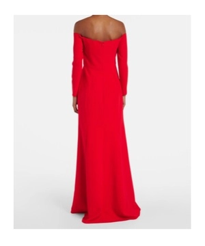 Carolina Herrera Off-shoulder Draped Crêpe Gown