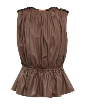 Altuzarra Sleeveless Faux Leather Peplum Top