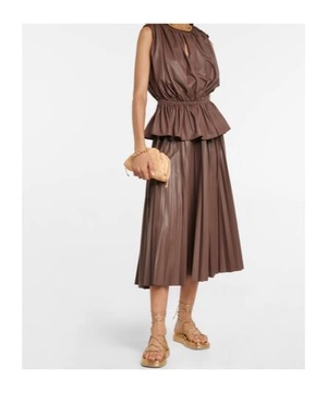 Altuzarra Sleeveless Faux Leather Peplum Top